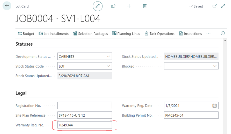 Tarion Setup | HomeBuilder Docs