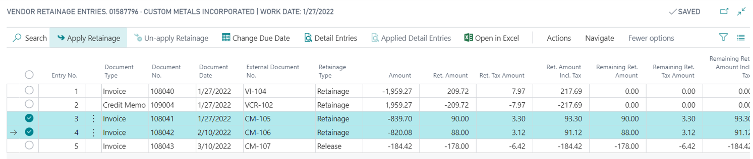 Manual Application for Retainage | HomeBuilder Docs