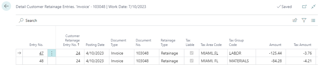 Sales Invoice with Retainage | HomeBuilder Docs