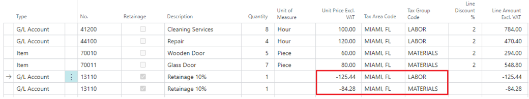 Sales Invoice with Retainage | HomeBuilder Docs